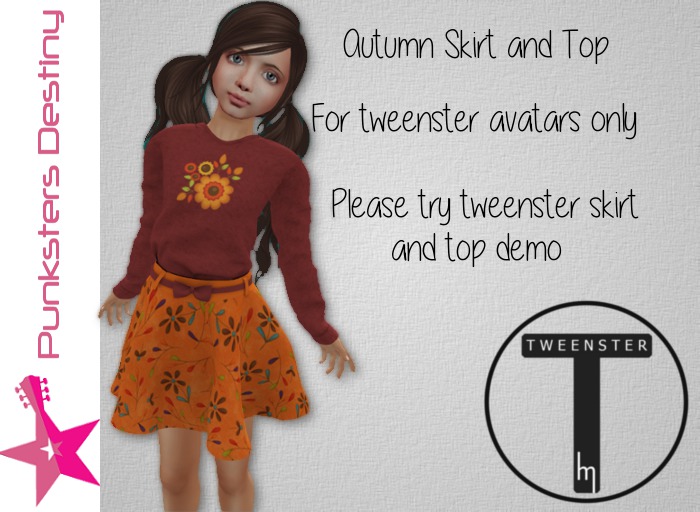 Second Life Marketplace - *PD* Autumn Skirt and top tweenster
