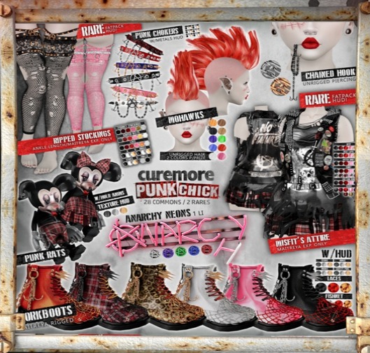 Second Life Marketplace - CUREMORE / Punk Chick / Anarchy Neon / GREEN