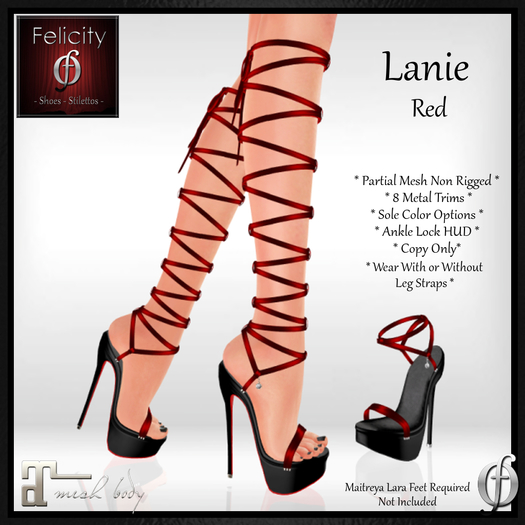 Second Life Marketplace - *Felicity* Lanie Stilettos-Red (Maitreya ...
