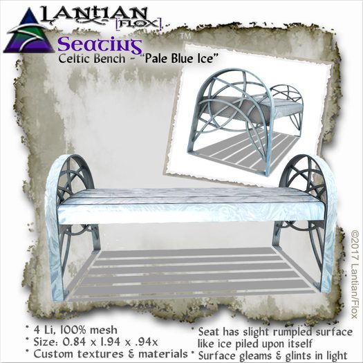 Second Life Marketplace - ~L/Fx~Celtic Bench - Pale Blue Ice *Reduced ...