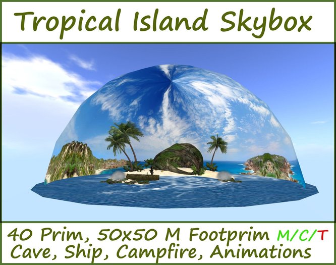 Second Life Marketplace - Tropical Island Skybox by Felix 40 Prim with ...