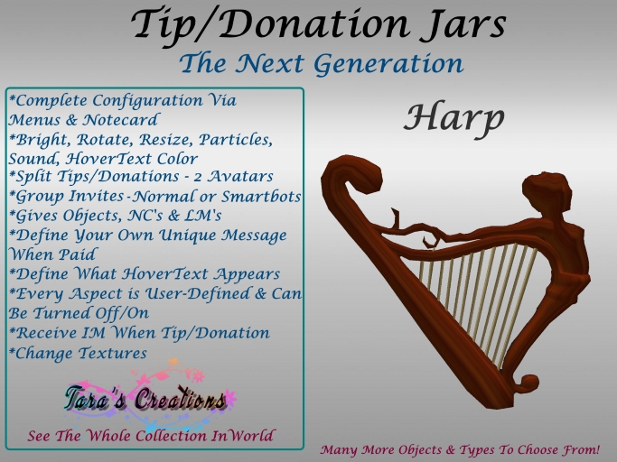 Second Life Marketplace - Tara's Creations NewGen Donation/Tip Jar ...