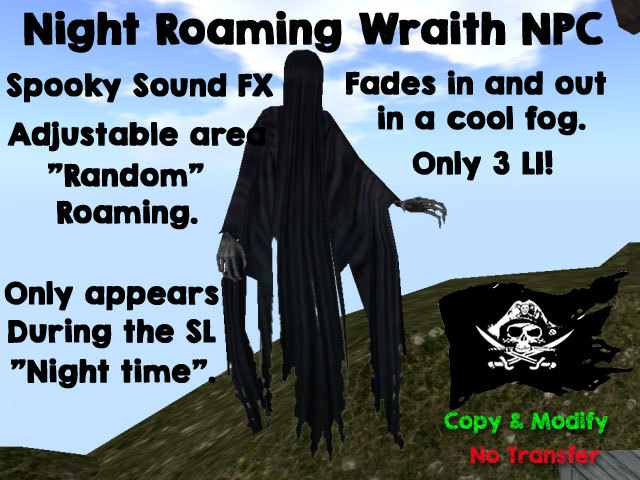 Second Life Marketplace - Night Roaming Wraith NPC Spooky Mesh ghoul ...