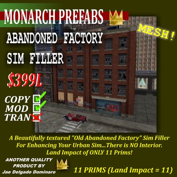 Second Life Marketplace - Old Abandoned Factory - Sim Filler Building ...