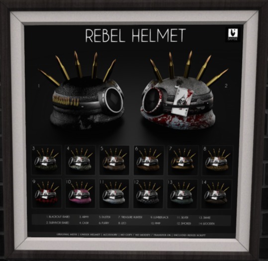 Second Life Marketplace - 6. :BAMSE: Rebel Helmet - Furry