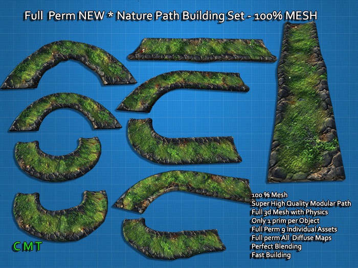 Second Life Marketplace - Full Perm New * Nature Path Building Set 100 ...