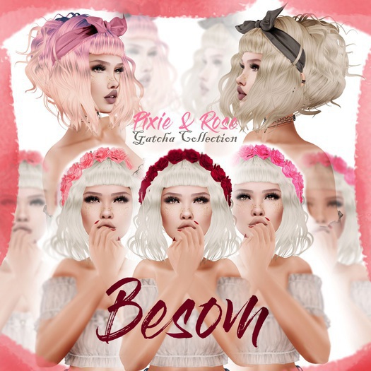 Second Life Marketplace - Besom~Pixie (Rosebud) Deep Red #11 RARE