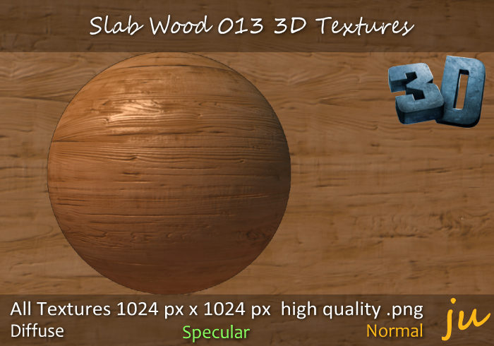 Second Life Marketplace - JU Slab Wood 013 3D Textures Full Perm