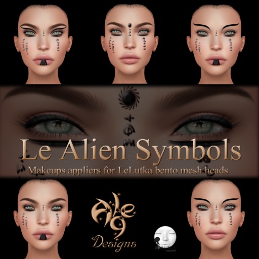 Second Life Marketplace - LeLutka Appl - Alien Symbols Tattoo by Alge's ...