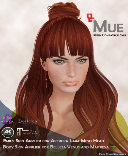 Second Life Marketplace - Mue Emily Cream AK Skin Applier