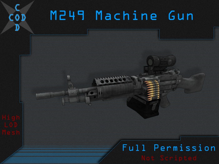 Second Life Marketplace - [COD] M249 Machine Gun - Full Perm Weapon