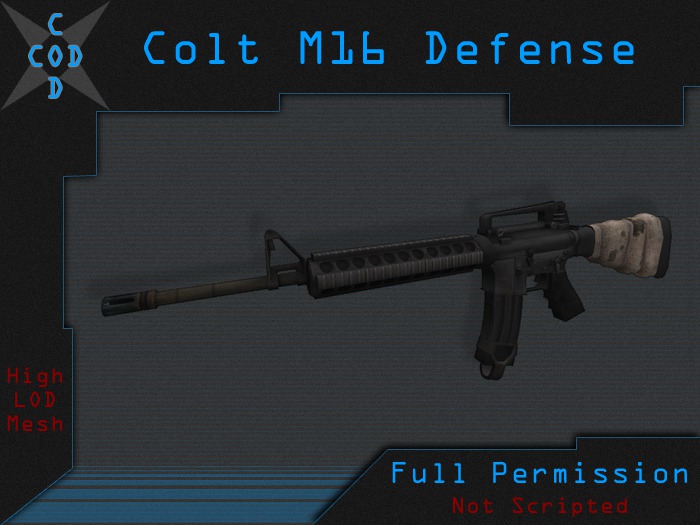 Second Life Marketplace - [COD] Colt M16 Defense - Full Perm Weapon