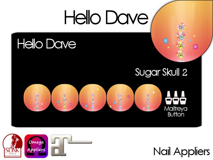 Second Life Marketplace - Hello Dave - Nail Appliers - Sugar Skull 2