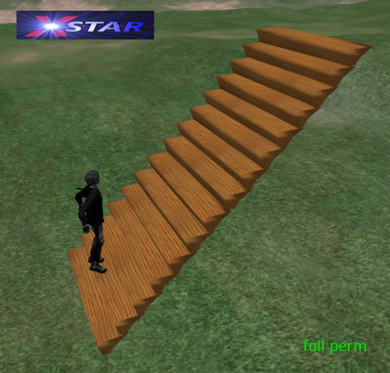 Second Life Marketplace - Xstar 1 prim STAIRS 15 steps (walkable) fp