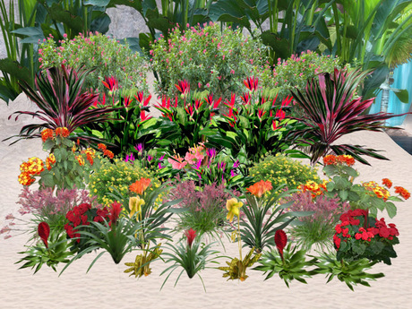 Second Life Marketplace - Landscaping Package 'Tropical Flowers'