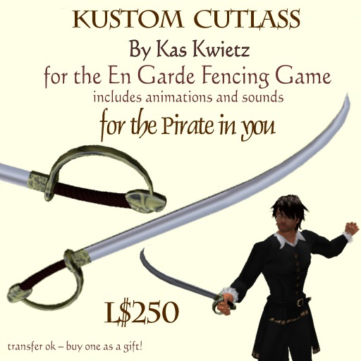 Second Life Marketplace - Kas Kustom Pirate Cutlass for En Garde (HW)