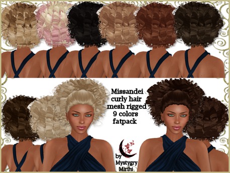 Second Life Marketplace - Missandei curly hair mesh rigged short 9 ...