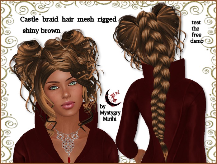 Second Life Marketplace - Castle ceremony wavy braided hair mesh rigged ...