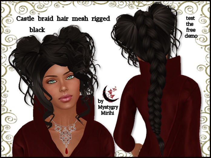 Second Life Marketplace - Castle ceremony wavy braided hair mesh rigged ...