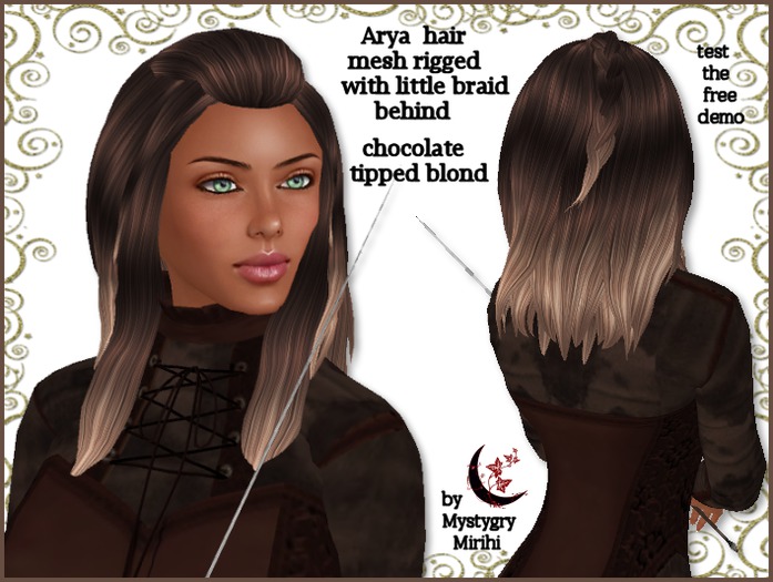 Second Life Marketplace - Arya hair mesh rigged with little braid ...