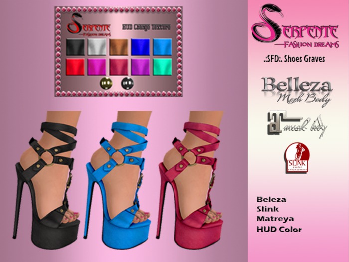 Second Life Marketplace - .:SFD:. Shoes Graves HUD COLOR