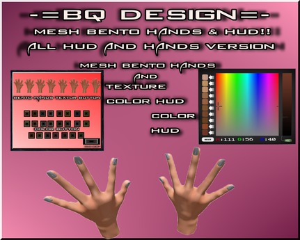 Second Life Marketplace - Mesh Bento hands & Hud!! All hud and hands ...