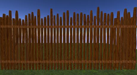Second Life Marketplace - Mesh Stockade Wall - Fully Adjustable
