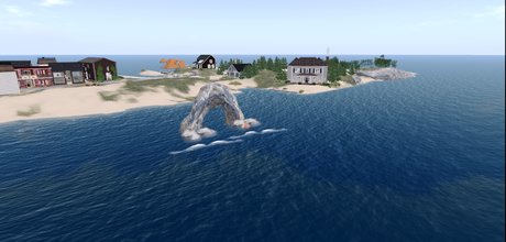 Second Life Marketplace - Boxed_Off sim Arch, rocks, splash, waves