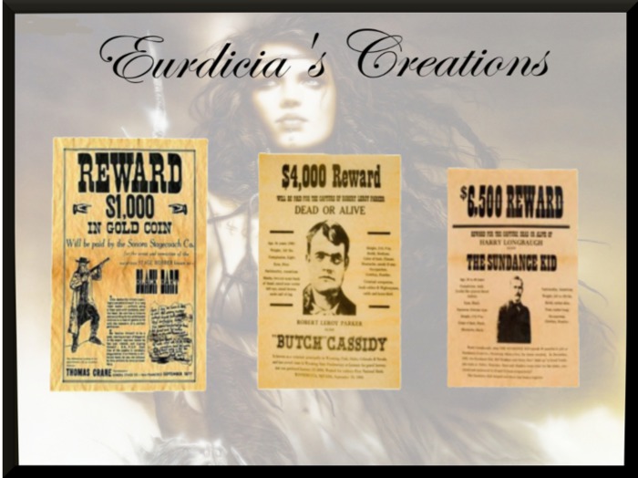 Second Life Marketplace - WILD WEST ROOM WANTED POSTERS