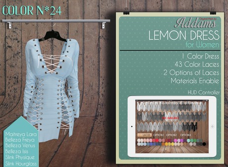 Second Life Marketplace - Addams "Lemon" Mesh Dress for Maitreya ...