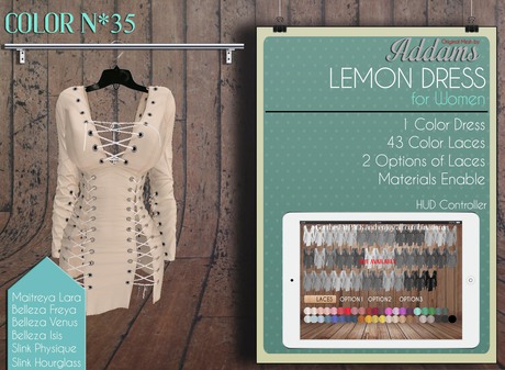 Second Life Marketplace - Addams "Lemon" Mesh Dress for Maitreya ...