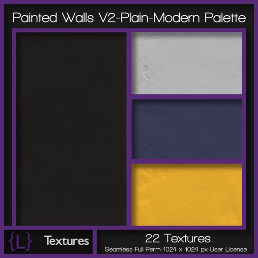 Second Life Marketplace - {L} Painted Walls V2-Plain-Modern Palette