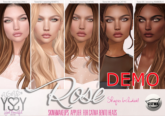 Second Life Marketplace - DEMO *YS&YS* Rose Skin Applier For Catwa Heads