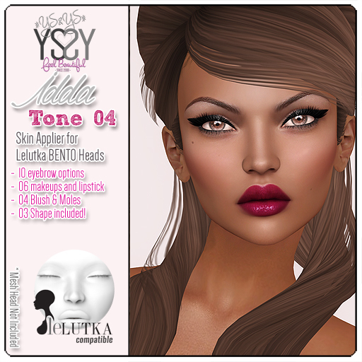 Second Life Marketplace - *YS&YS* Idda Tone 04 Skin Applier For Lelutka ...