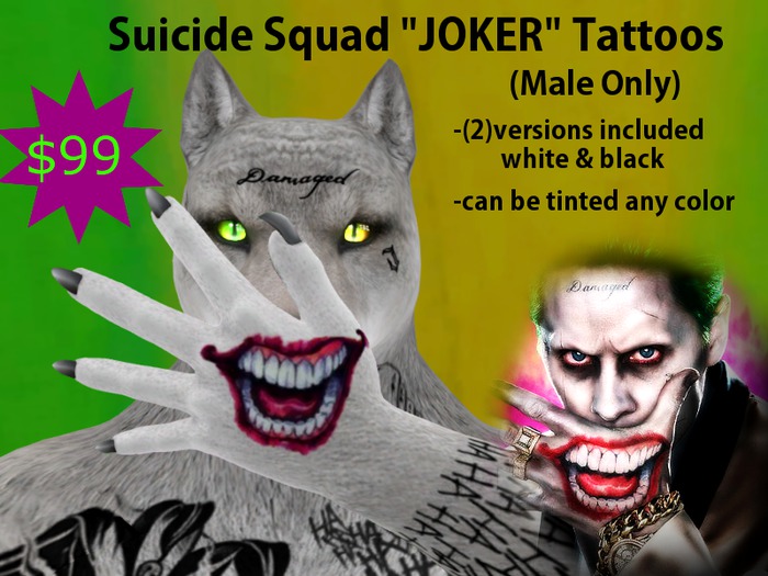 Second Life Marketplace - JOMO Werewolf "SS JOKER" Tattoos (male only)
