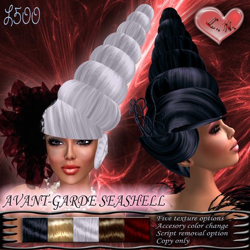 Second Life Marketplace - !!! L+N Signature !!! Avant-Garde Seashell Hair