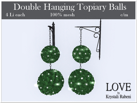 Second Life Marketplace - LOVE - DOUBLE TOPIARY BALL - EVERGREEN