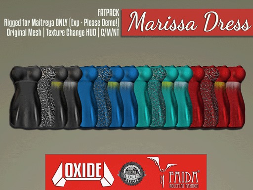 Second Life Marketplace - OXIDE x Faida Marissa Dress {Maitreya} MESH ...