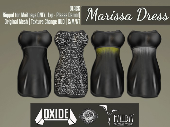 Second Life Marketplace - OXIDE x Faida Marissa Dress MESH BLACK for ...