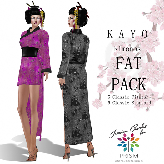 Second Life Marketplace - Prism Kayo Kimono Geisha Dress by Jezzixa FAT ...