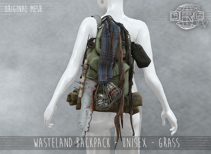 Second Life Marketplace - -DRD- Wasteland Backpack - Unisex - Grass