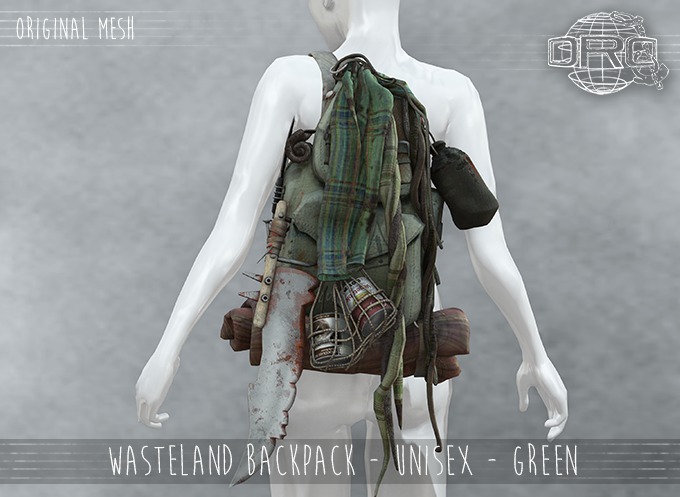 Second Life Marketplace - -DRD- Wasteland Backpack - Unisex - Green