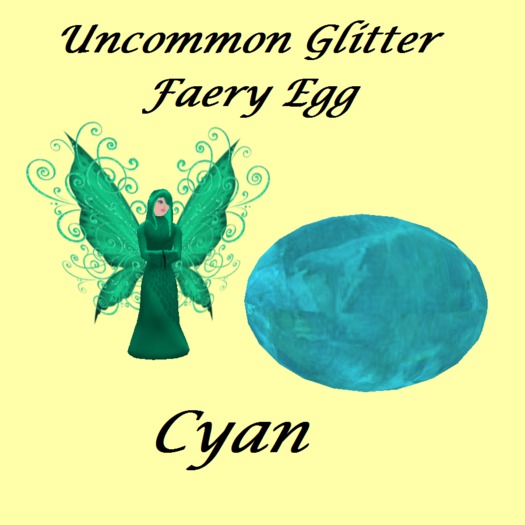 Second Life Marketplace - Wyrmwood Uncommon Glitter Cyan Fairy Egg