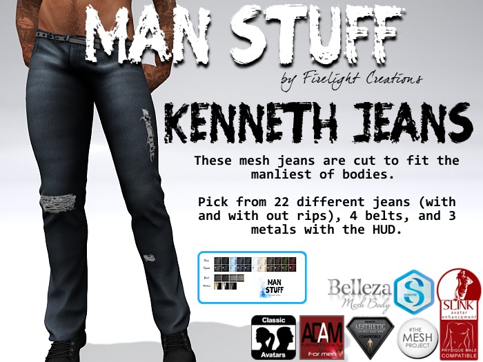 Second Life Marketplace - MAN STUFF: Kenneth Jeans