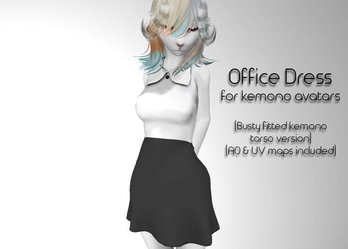 Second Life Marketplace - Fitted Kemono Torso Office Dress (Busty)