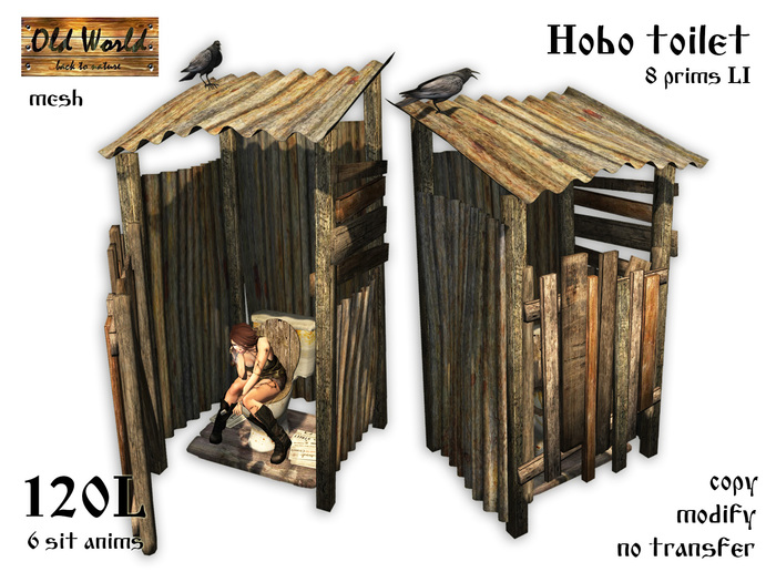 Second Life Marketplace - Hobo toilet - Old World - Urban / Hobo furniture
