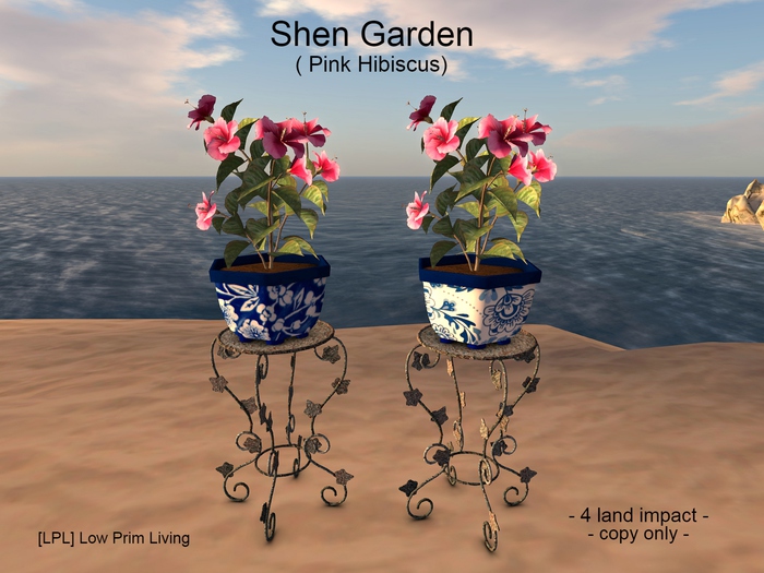 Second Life Marketplace - Shen Garden Potted Pink Hibiscus Set ...