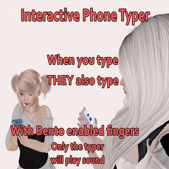 Second Life Marketplace - Poserz Interactive Phone Typer - Pink (with ...