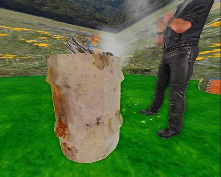 Second Life Marketplace - Barrel with fire and smoke