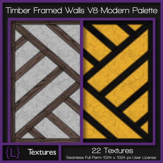 Second Life Marketplace - {L} Timber Framed Walls V8-Modern Palette
